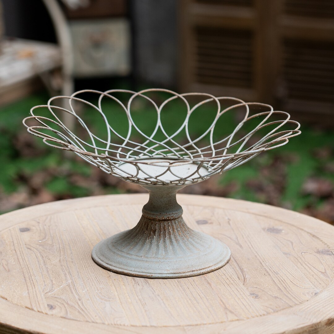 Vintage Wire Basket Rustic Metal Urn Planter Distressed Metal ...