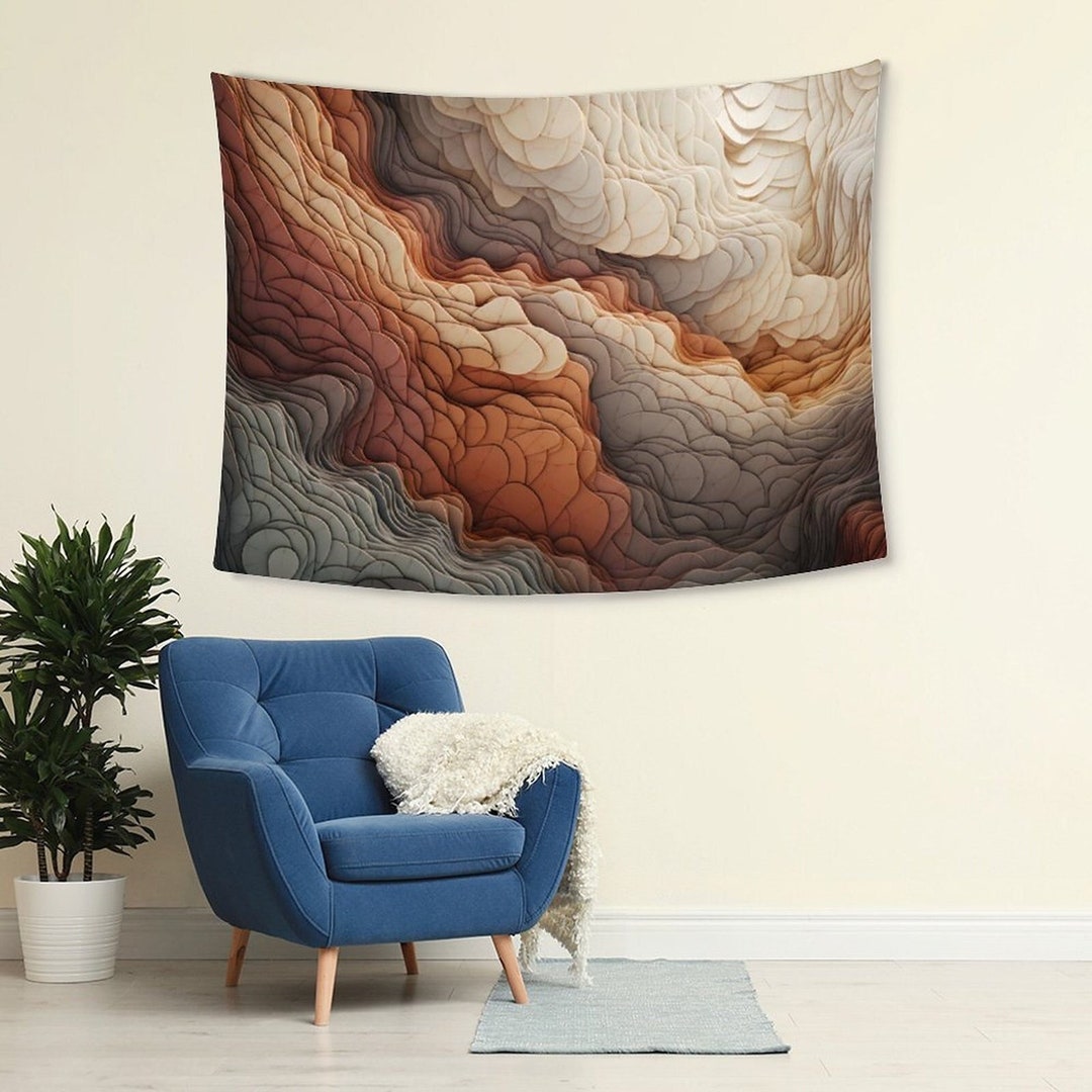 Texture Pattern Wall Tapestry, Abstract Tapestry Wall Hanging, Earth ...