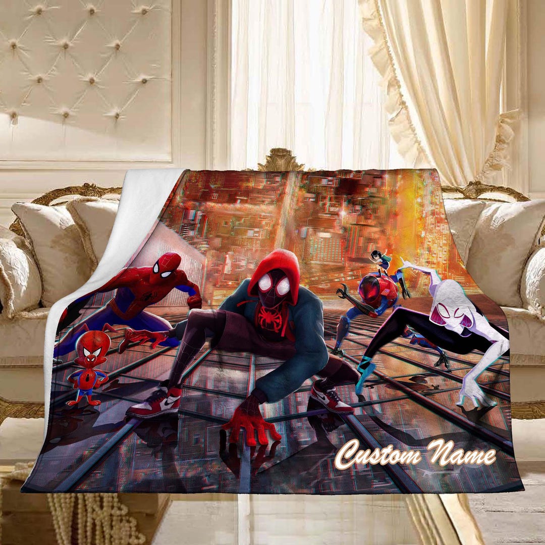 Custom Name Spider-man Photo Blanket Personalized Name Blanket Family ...