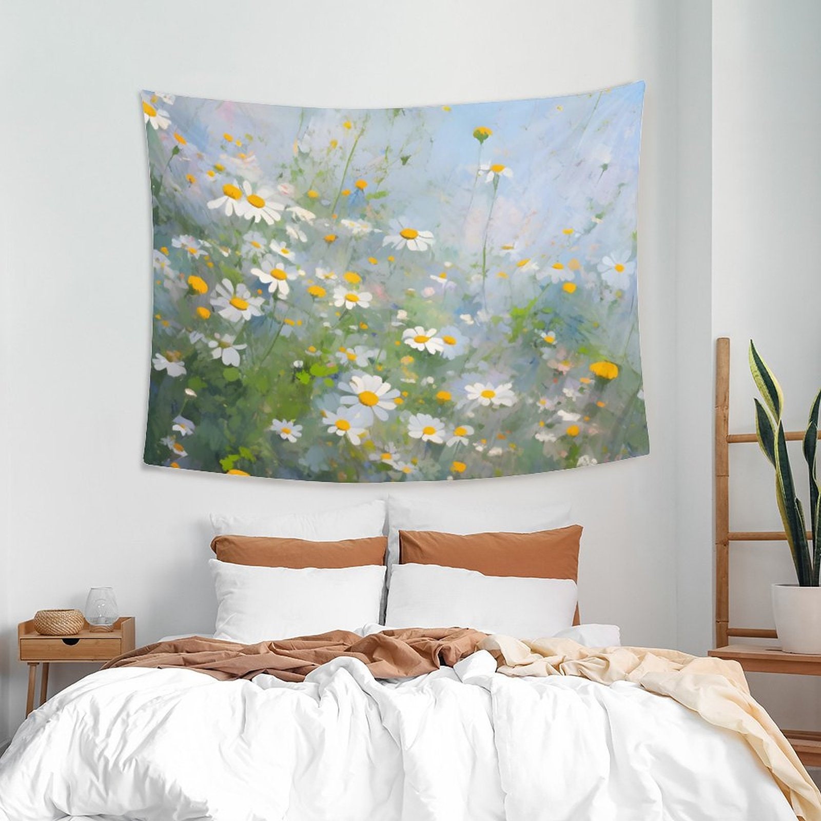 Daisy Tapestry, Monet Style Oil Painting Tapestry, Garden Tapestry ...