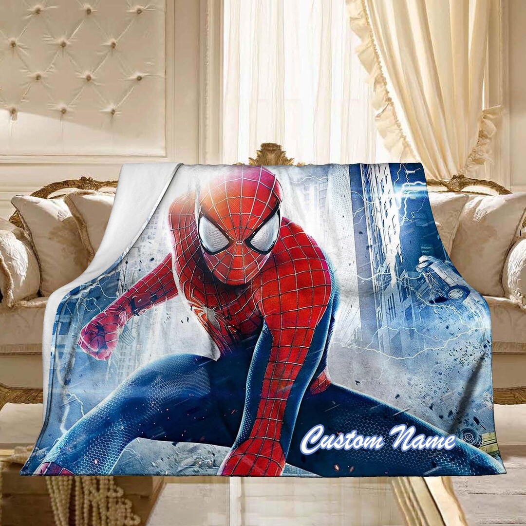 Custom Name Spider-man Photo Blanket Personalized Name Blanket Family ...