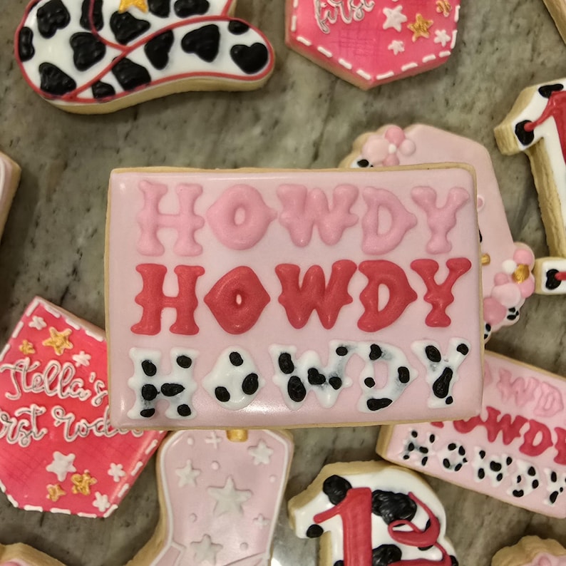 Hot Pink Baby's First Rodeo First Birthday Decorated Cookies - Etsy