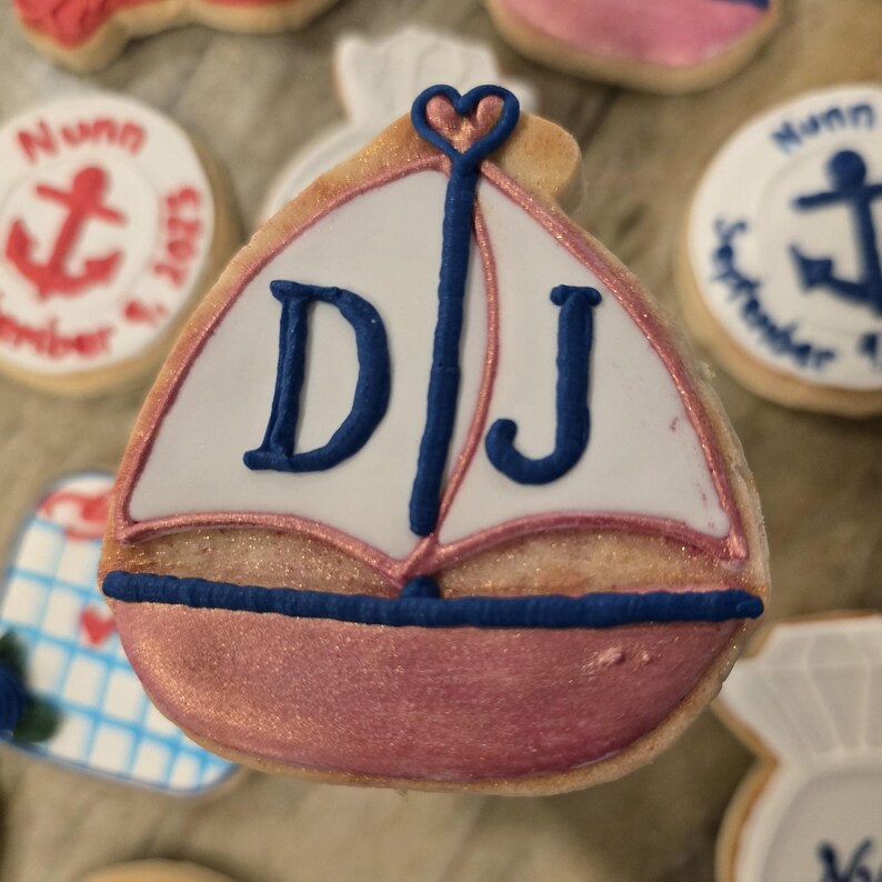 Nautical Wedding Themed Decorated Cookies - Etsy