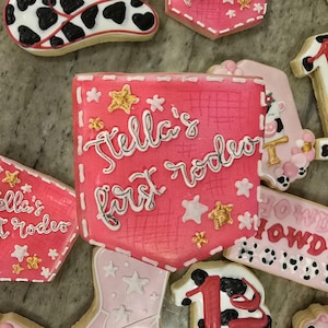 Hot Pink Baby's First Rodeo First Birthday Decorated Cookies - Etsy