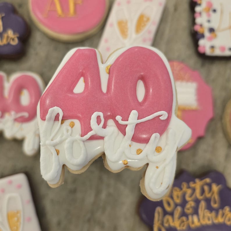 40th Birthday Girly Decorated Cookies - Etsy