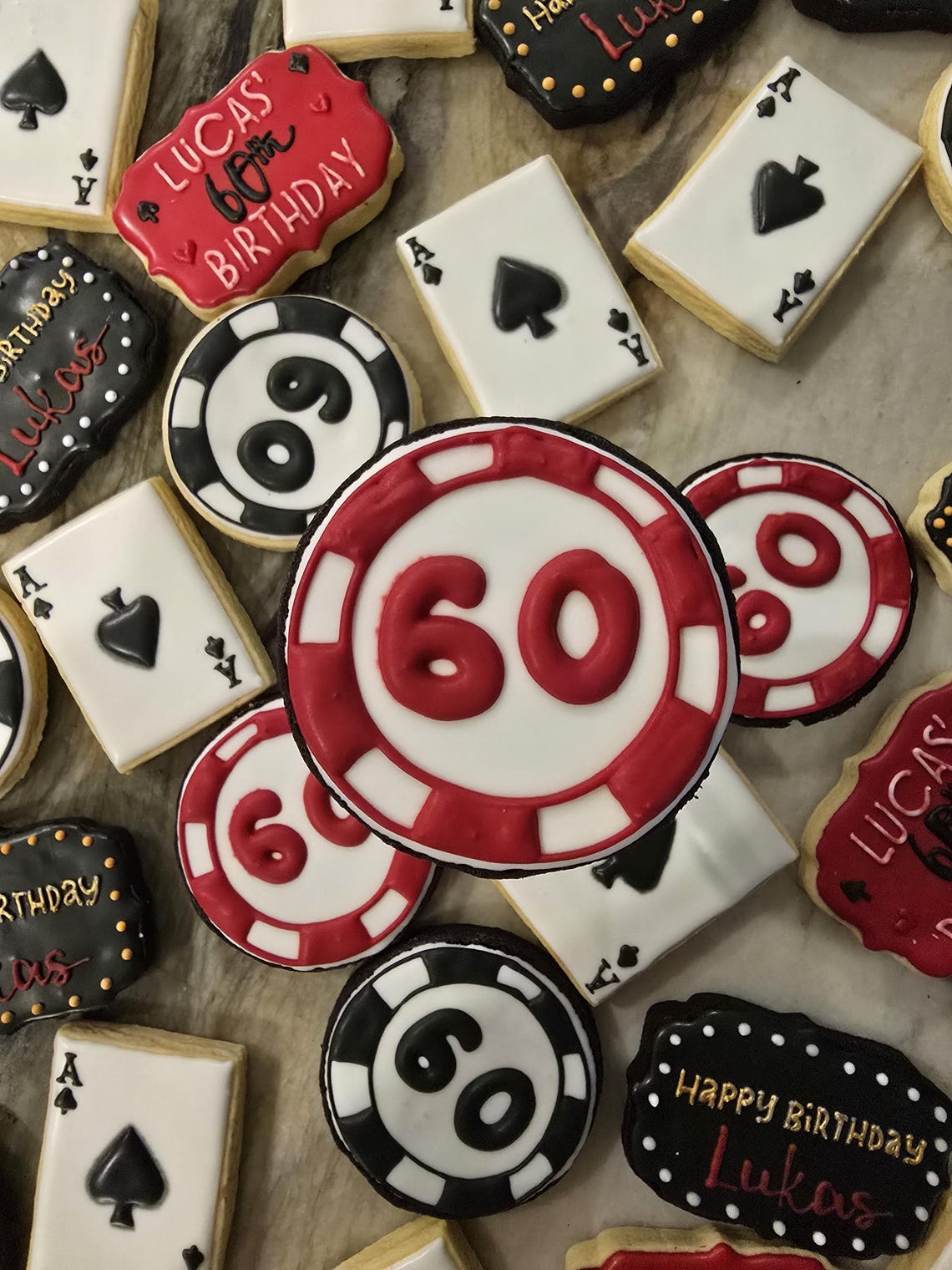 Casino Poker Themed Milestone Birthday Decorated Cookies - Etsy