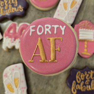 40th Birthday Girly Decorated Cookies - Etsy