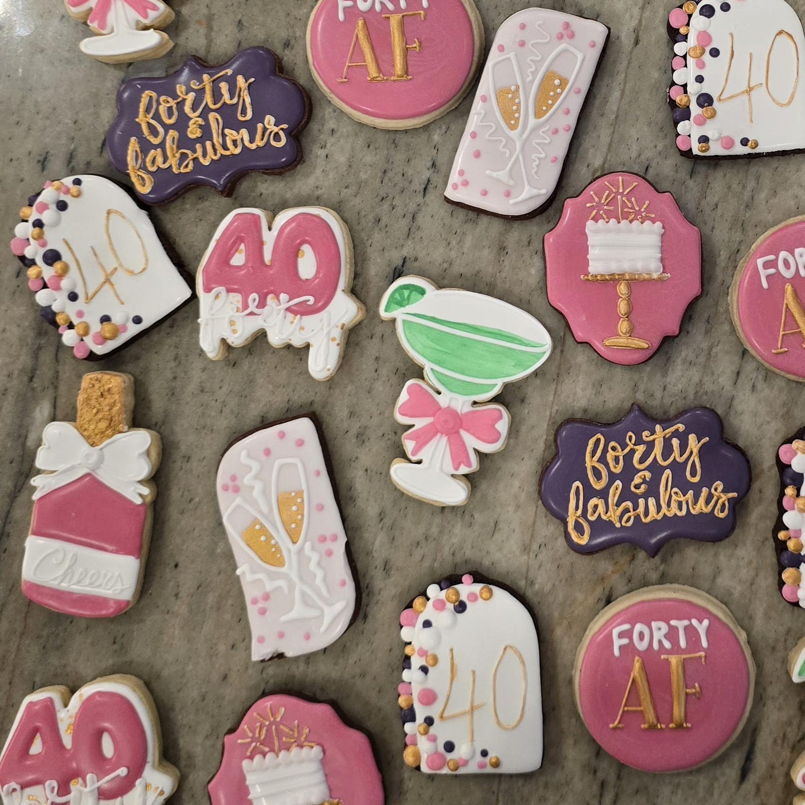 40th Birthday Girly Decorated Cookies - Etsy