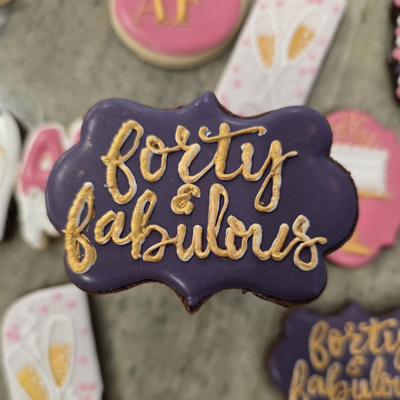 40th Birthday Girly Decorated Cookies - Etsy