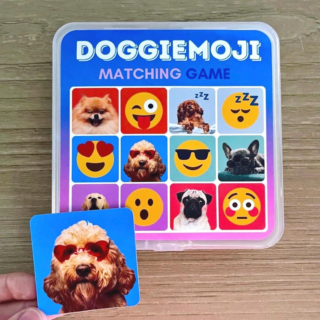 Custom Dog Memory Game Add Your Dog's Photo & Matching Emoji 24-count ...