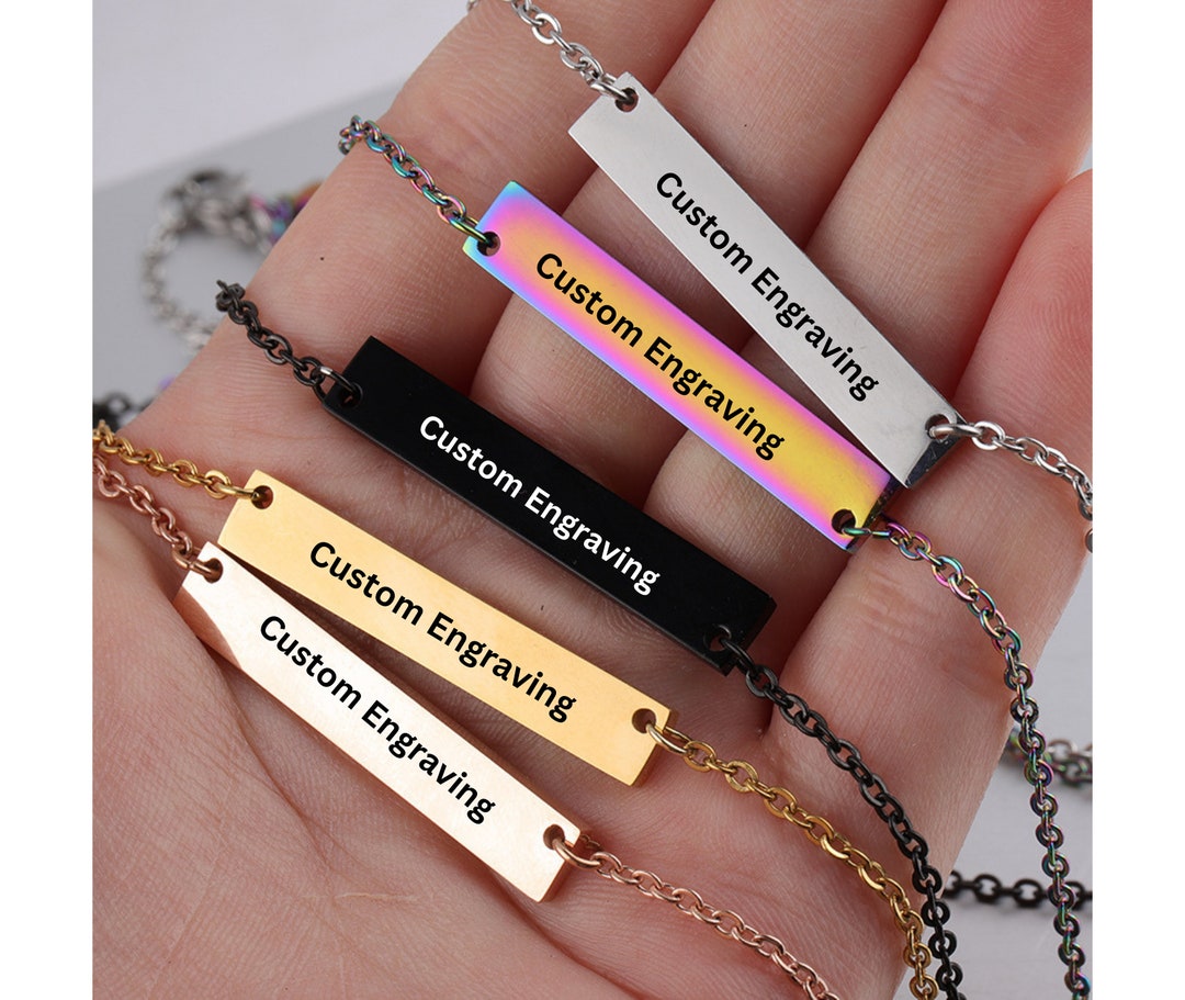 Engraved Custom Necklace for Men and Women Customized - Etsy