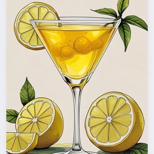 Limoncello Martini Wall Art Decor - Etsy