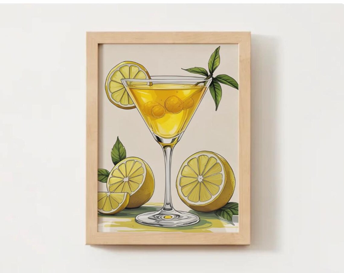 Limoncello Martini Wall Art Decor - Etsy