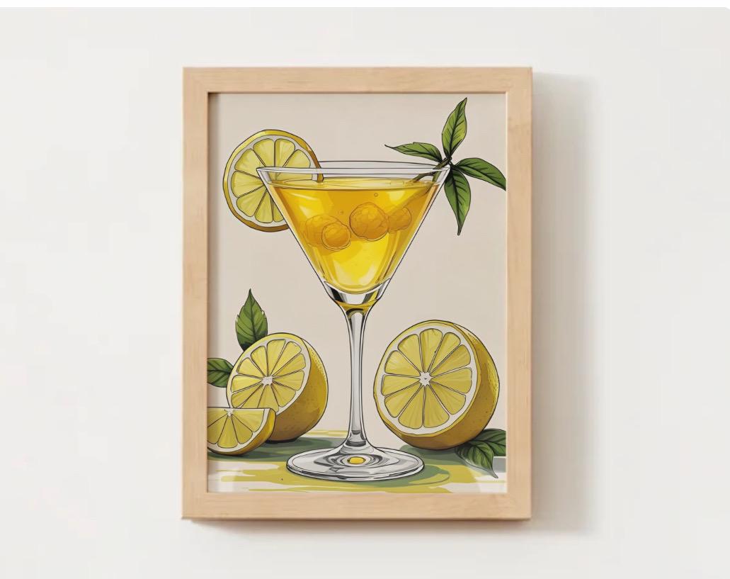 Limoncello Martini Wall Art Decor - Etsy