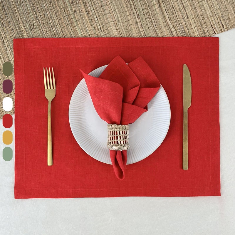 Red Placemat - Etsy