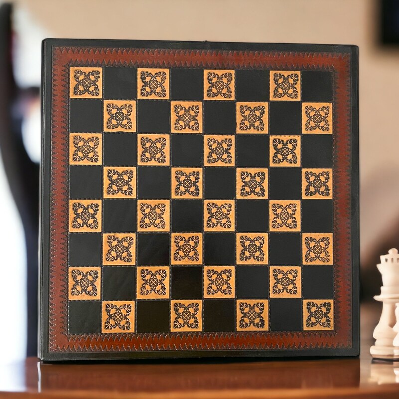 Leather Chess Board - Etsy