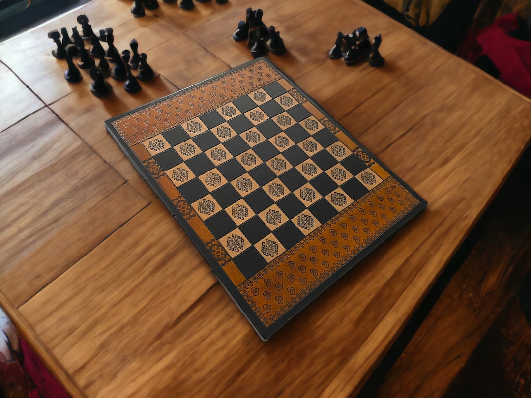 High Quality Chessboard,turkish Motif Chessboard,handmade Leather ...