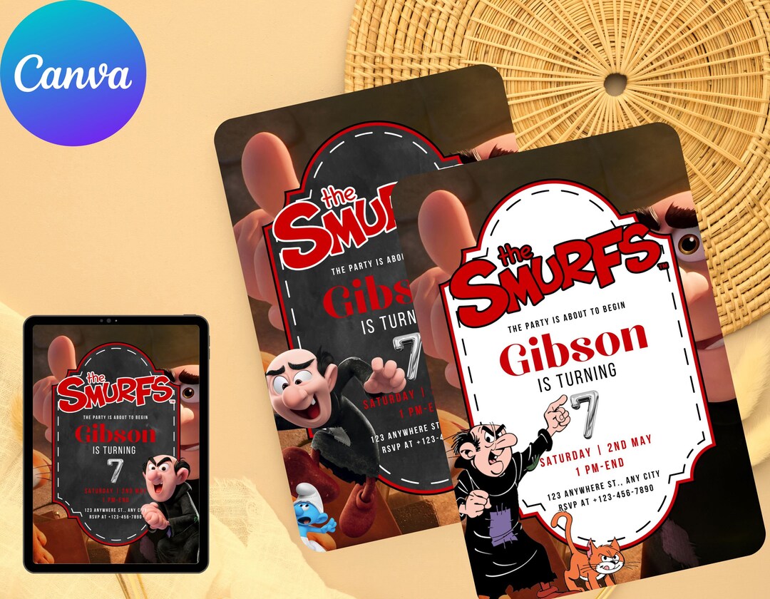 Gargamel Birthday Invitation Kids Birthday Invitation - Etsy