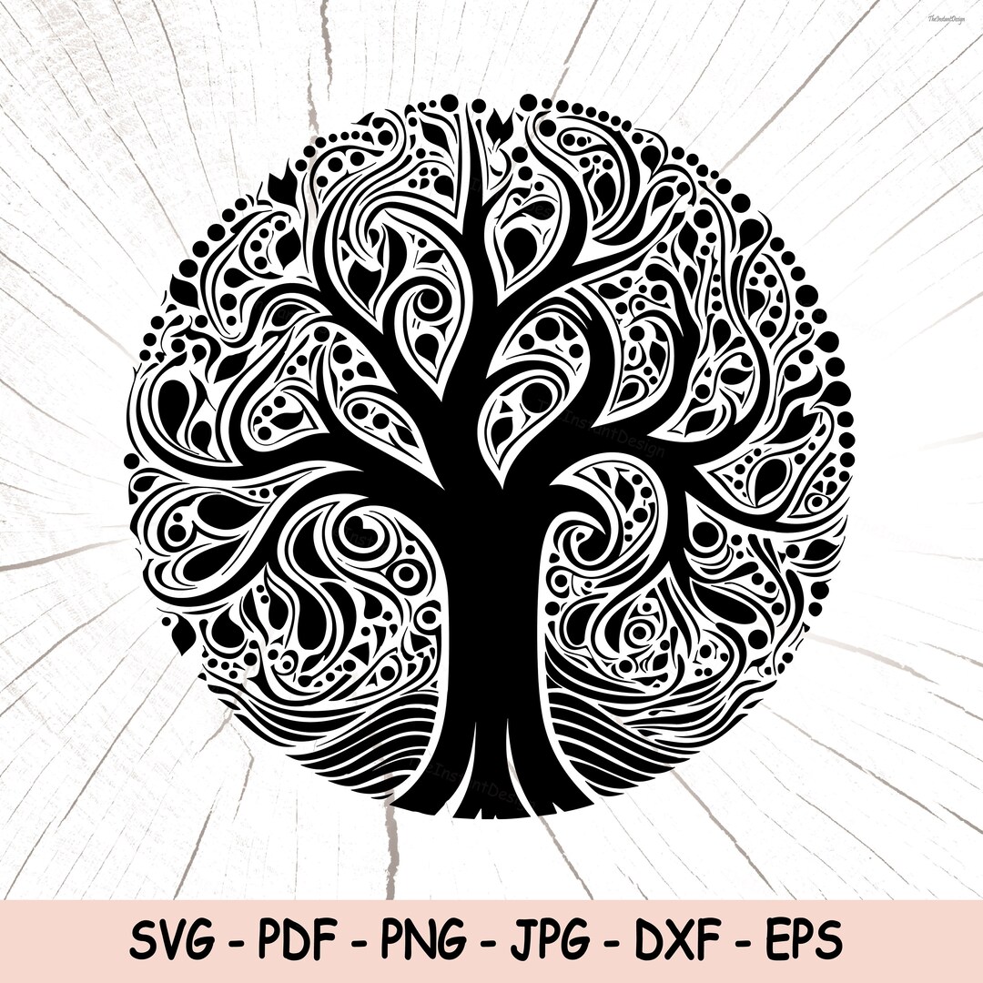 Tree of Life SVG, Tree of Life High Detail, Tree of Life Sticker Wall ...