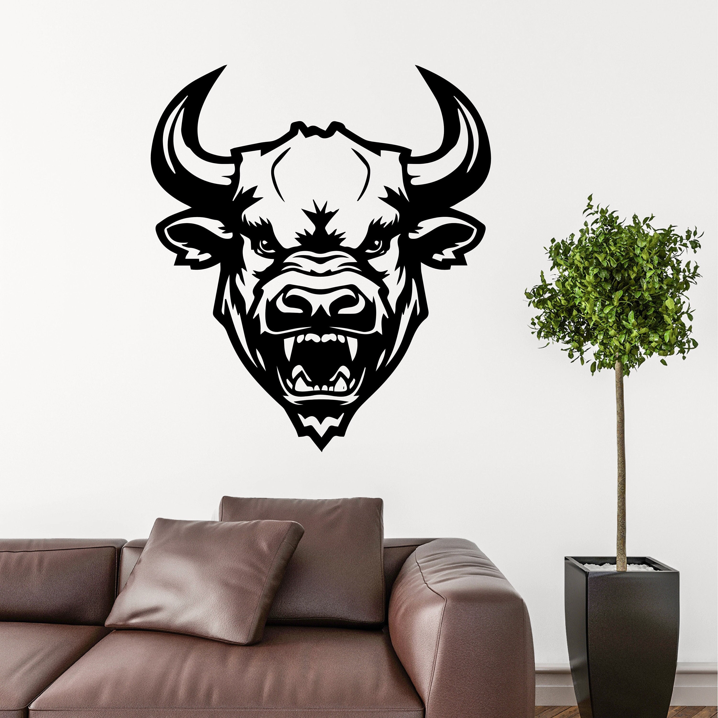 Angry Bull Svg, Angry Bulls Eps, Bull Silhouette, Bull Vinyl Cut, Angry ...