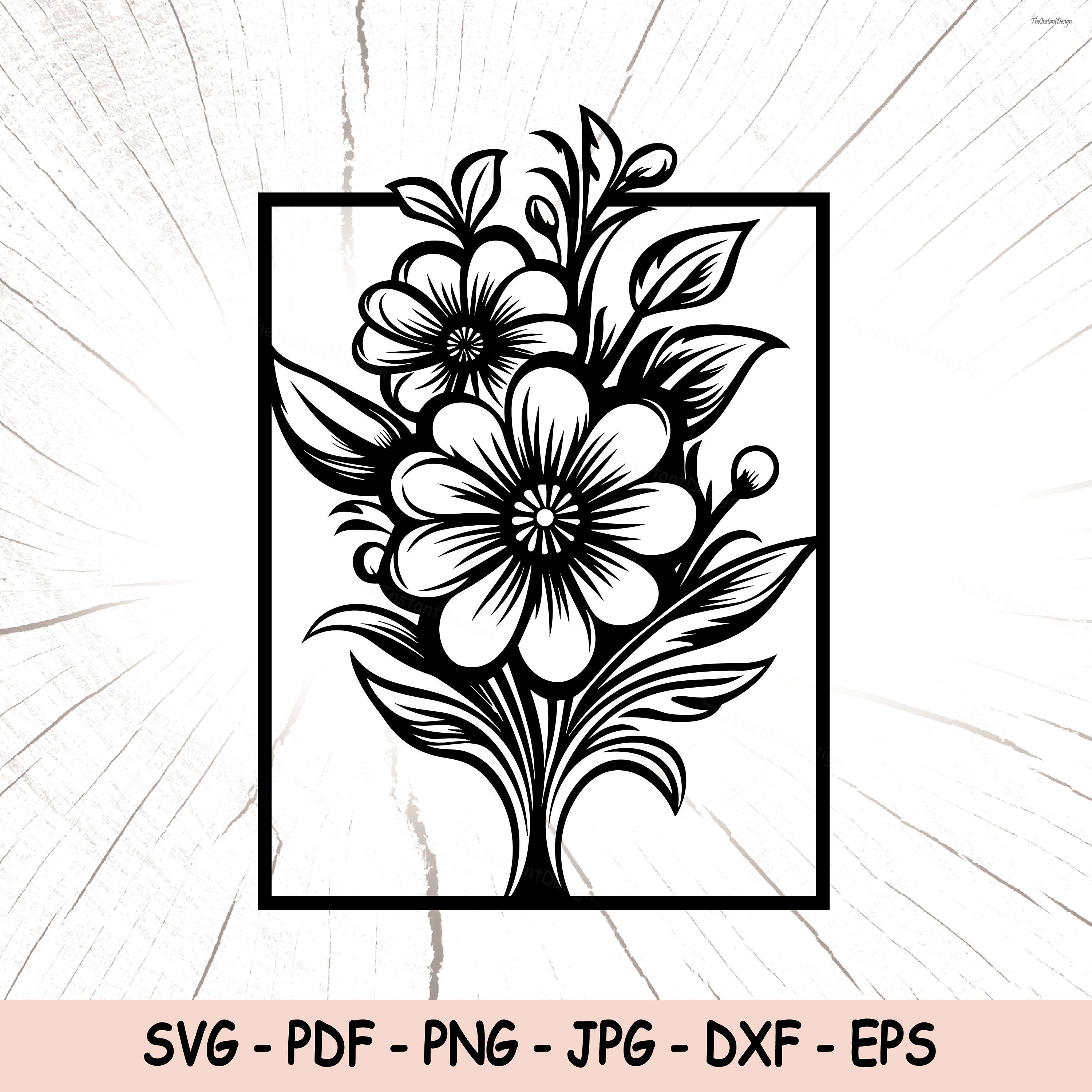 Flowers SVG, Flowers PNG, Flowers Plasma Cut File, Flowers Decor ...