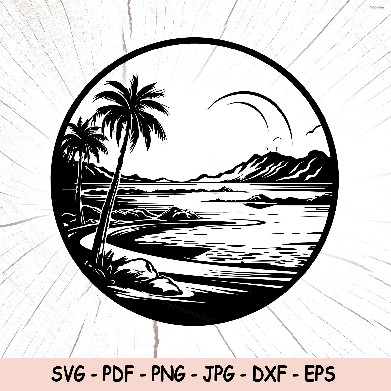 Tropical Island Svg, Beach Svg, Palm Tree Svg, Tree Svg, Palm Tree ...