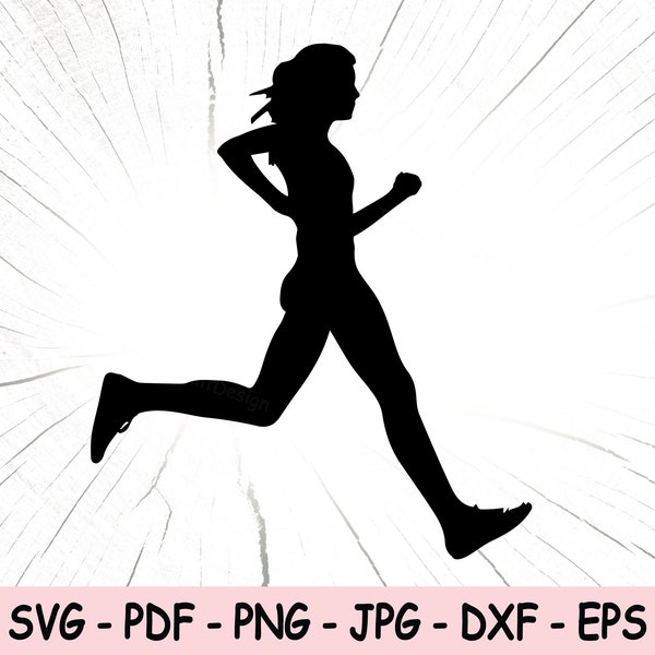 Female Runner Svg - Etsy