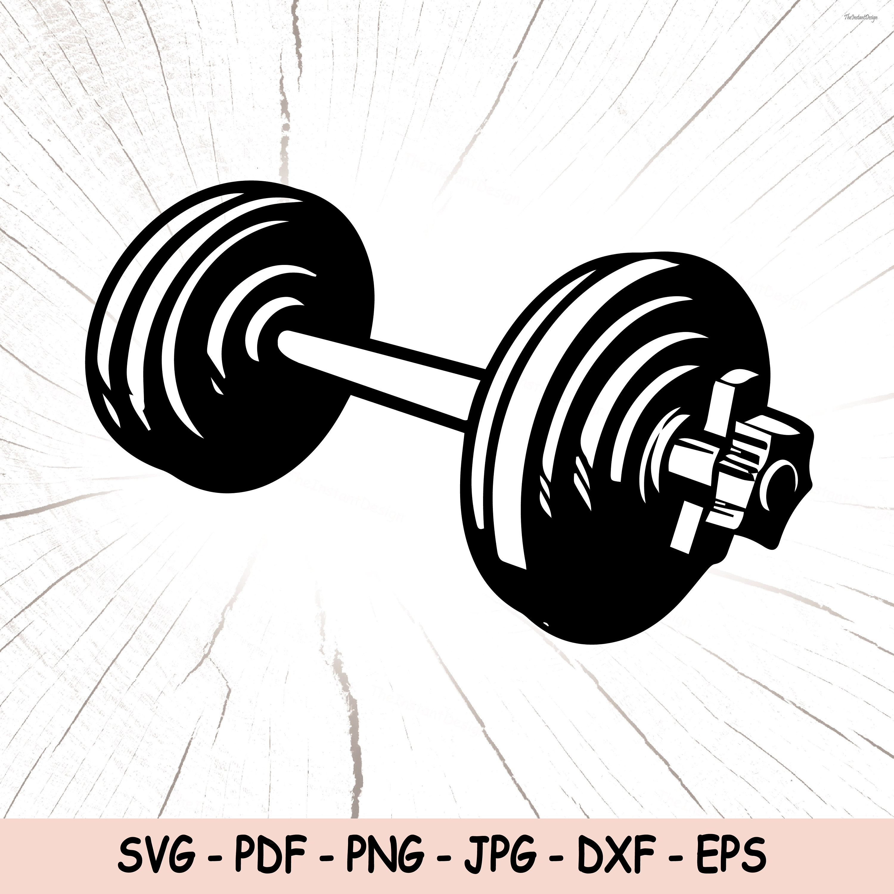 Barbell Dumbbell Svg, Powerlifting Svg, Barbell Clipart, Barbell Print ...