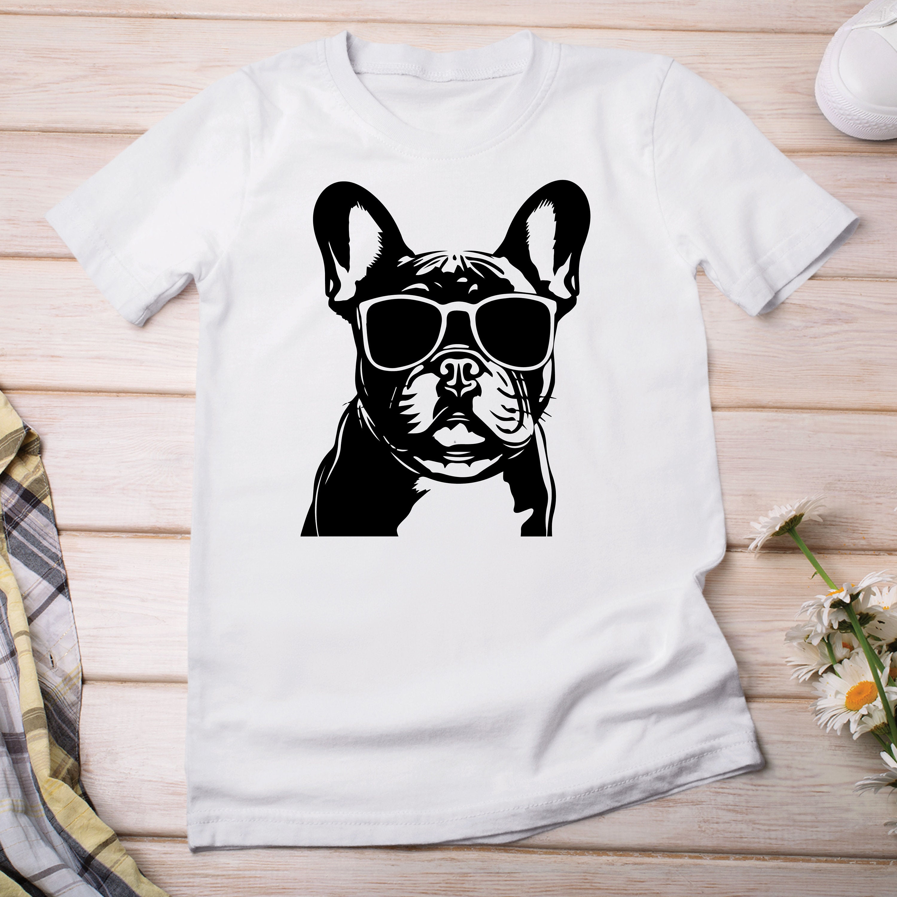 French Bulldog Svg, French Bulldog With Glasses Png, Funny Bulldog ...