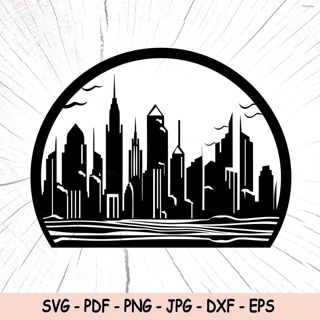 City Panel Svg, City Eps, City Wall Decor, City Glowforge Files, City ...