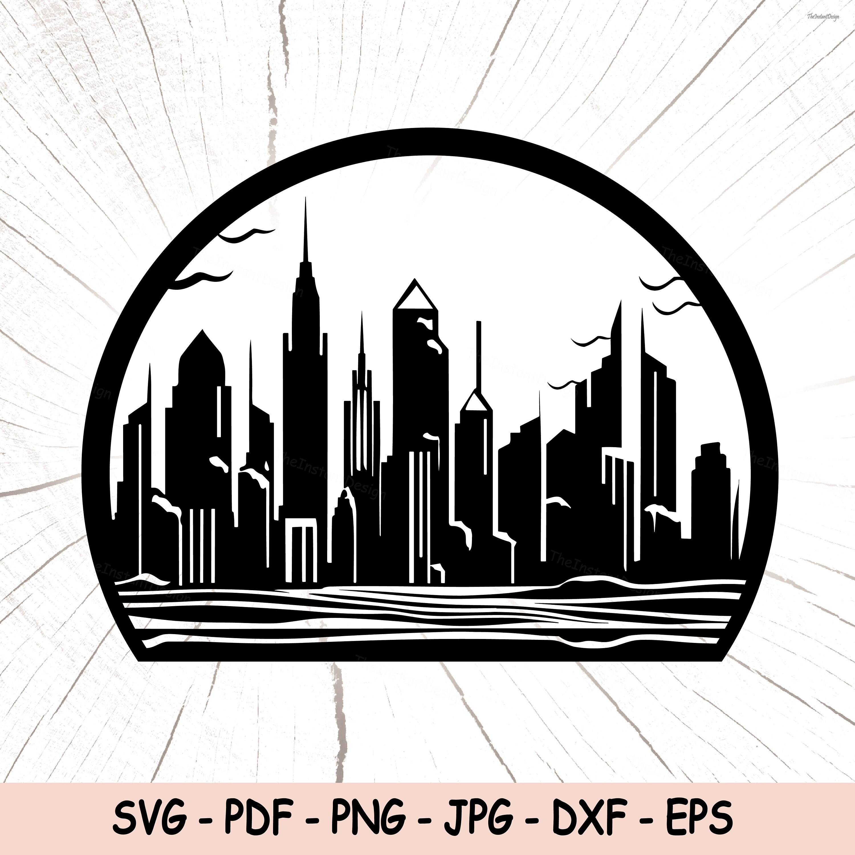 City Panel Svg, City Eps, City Wall Decor, City Glowforge Files, City ...