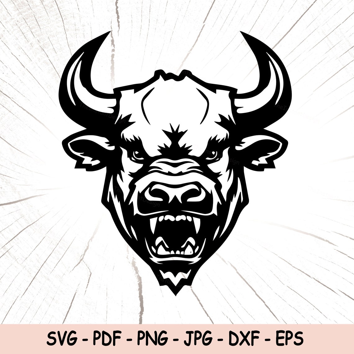 Angry Bull Svg, Angry Bulls Eps, Bull Silhouette, Bull Vinyl Cut, Angry ...