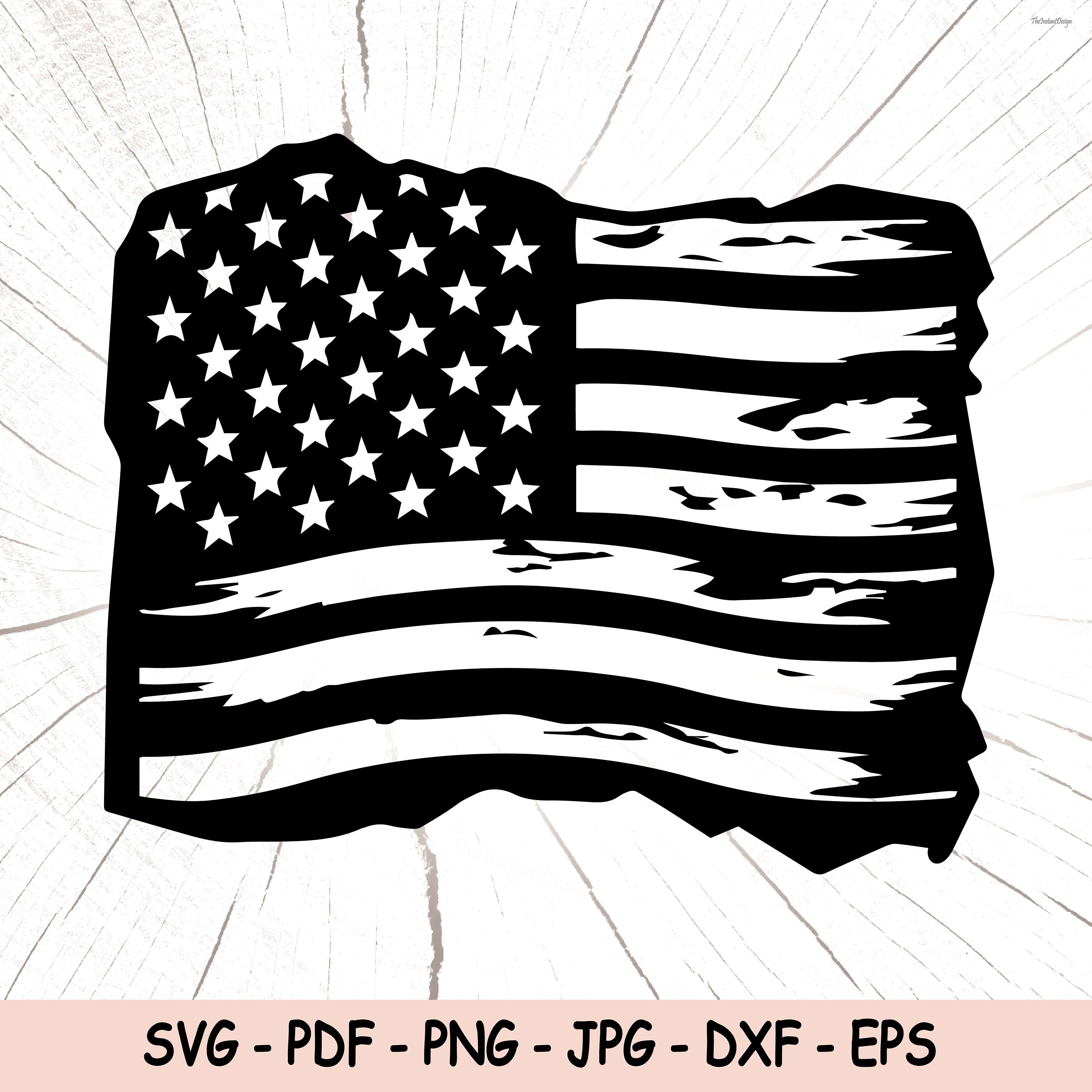 Distressed USA Flag Svg, USA Flag Cut Files, American Flag Svg, Cut ...