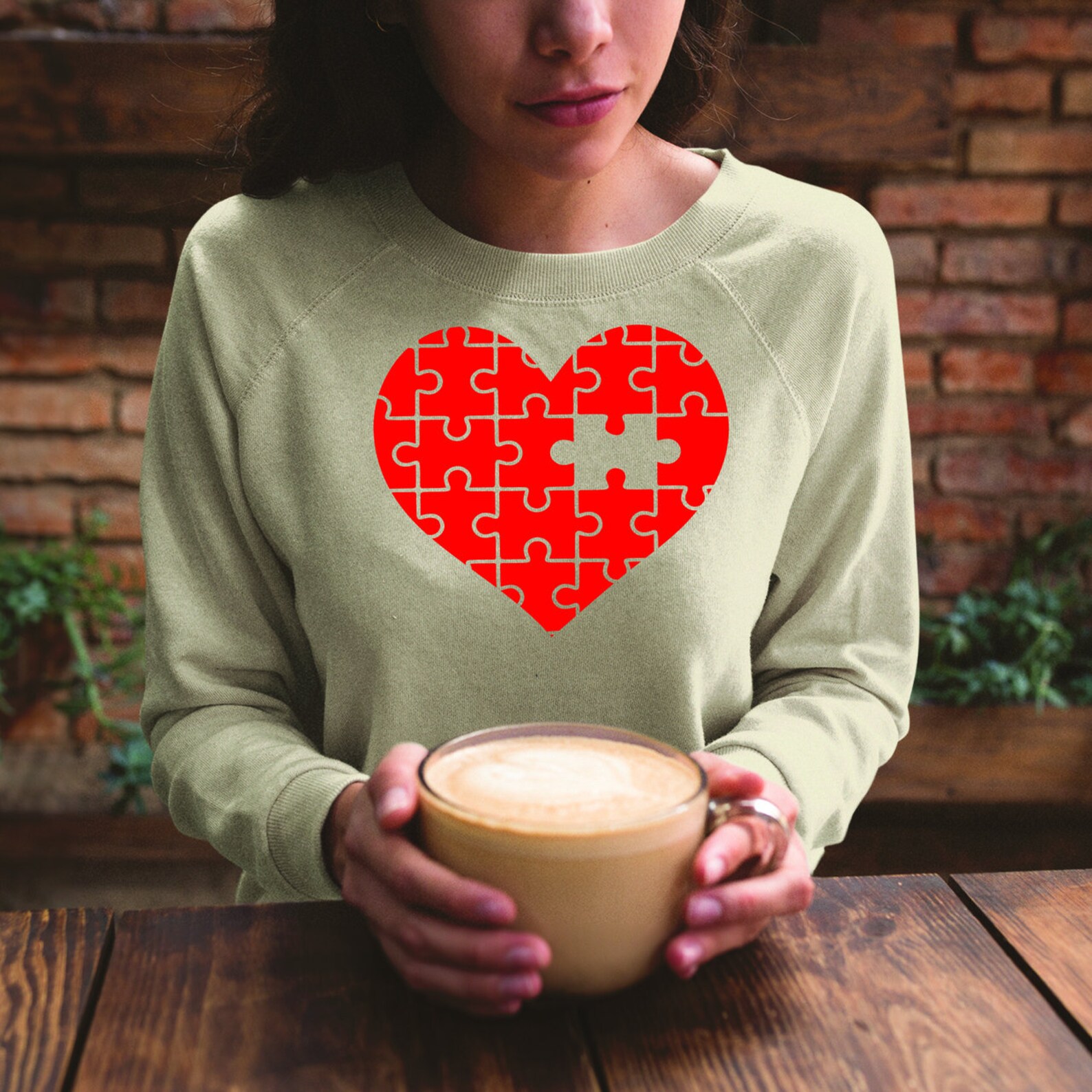 Matching Heart Puzzle SVG File, Couples Heart Sublimation Design ...