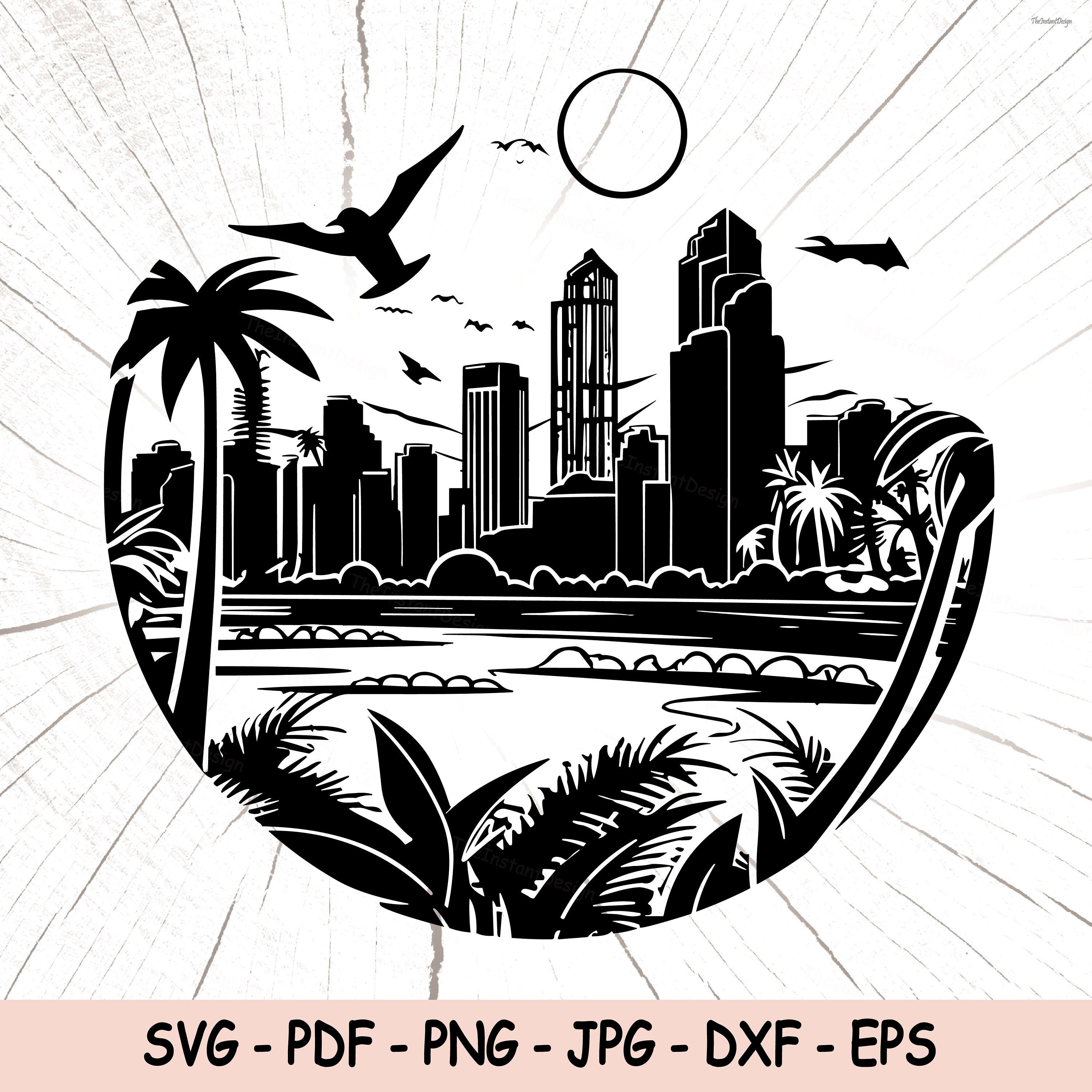 City Skyline SVG, City PNG, City Decor, City Poster, City Panel Svg ...