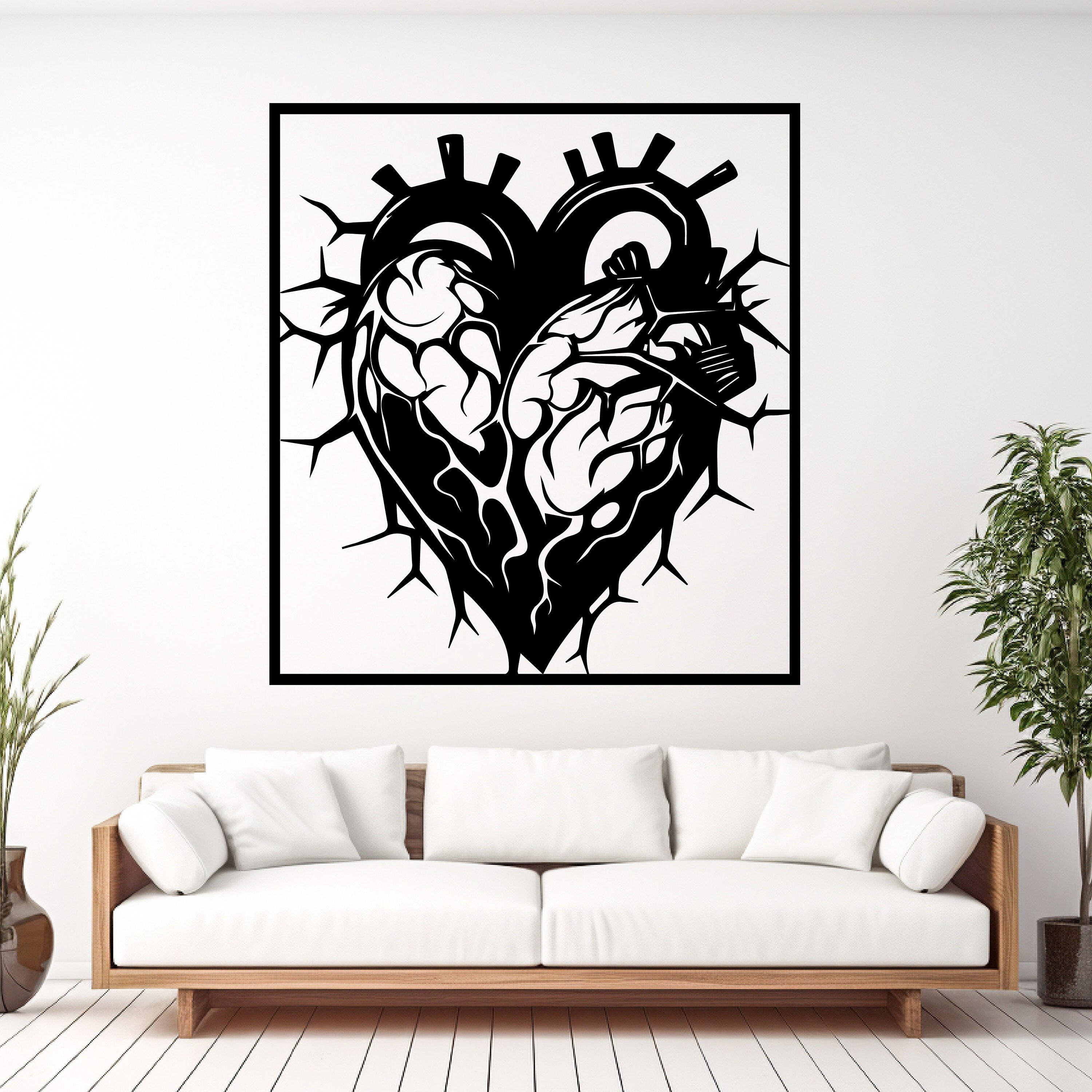 Anatomical Heart Svg, Anatomical Heart Wall Art, Heart Laser Cut File ...