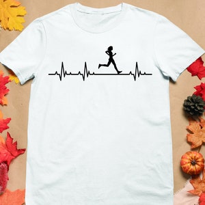 Runner Heartbeat SVG, Running Girl PNG, Running Girl Lifeline Instant ...