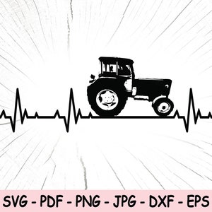 Tractor Heartbeat SVG, Tractor Decor PNG, Tractor Decal Instant ...