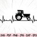 Tractor Heartbeat SVG, Tractor Decor PNG, Tractor Decal Instant ...