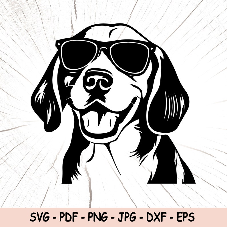 Beagle Svg, Beagle With Glasses Png, Funny Beagle Digital Download ...