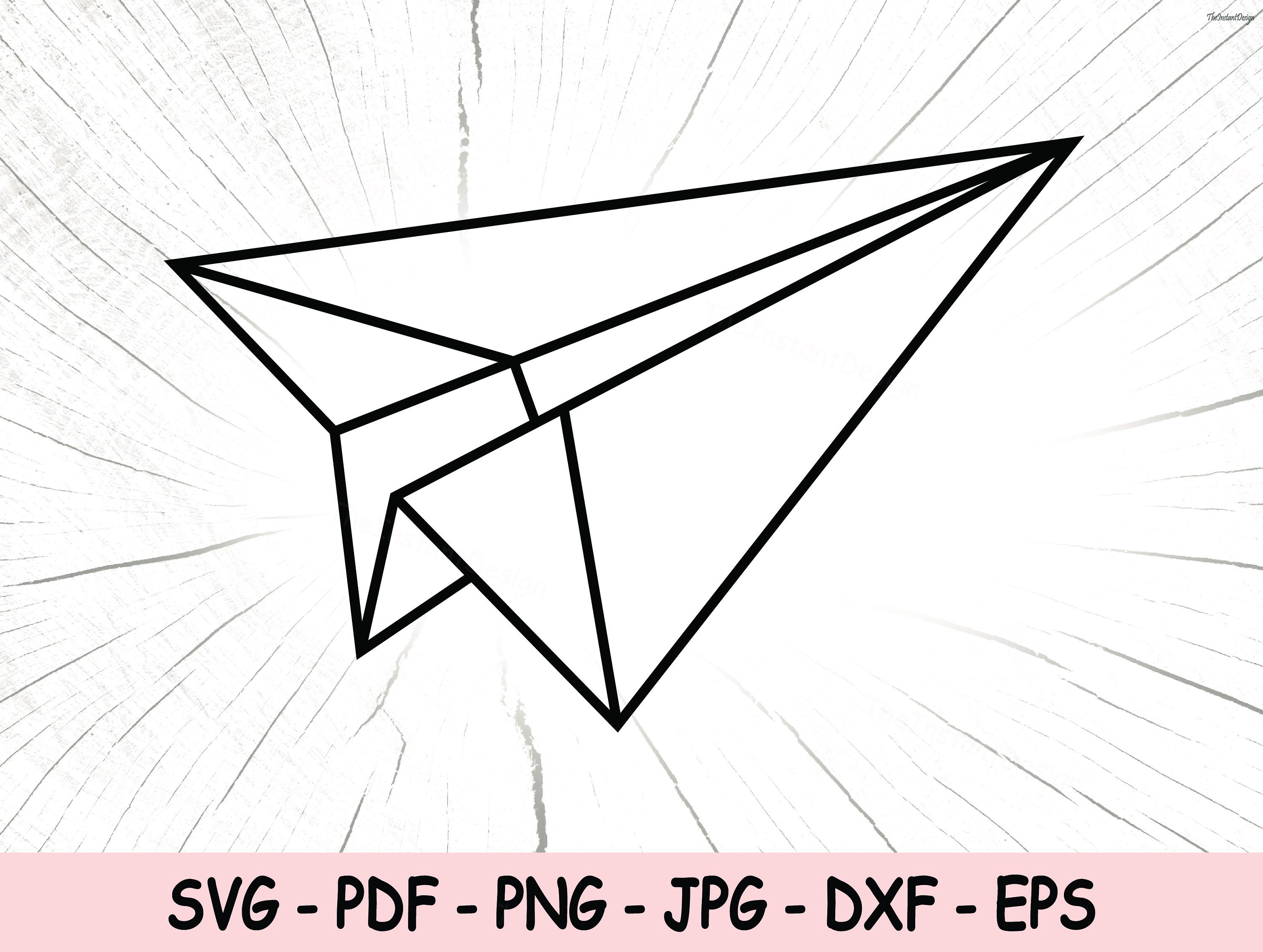 Geometric Plane SVG, Origami Paper Plane PNG, Origami Instant Download ...