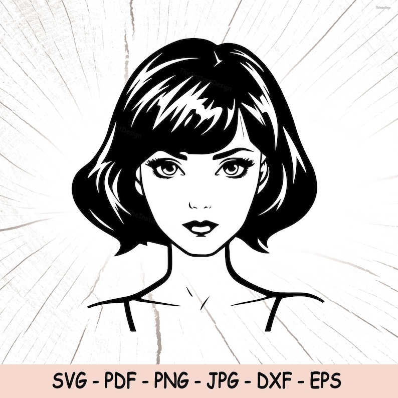 Cute Woman Face SVG Woman Face PNG Woman Face Instant - Etsy