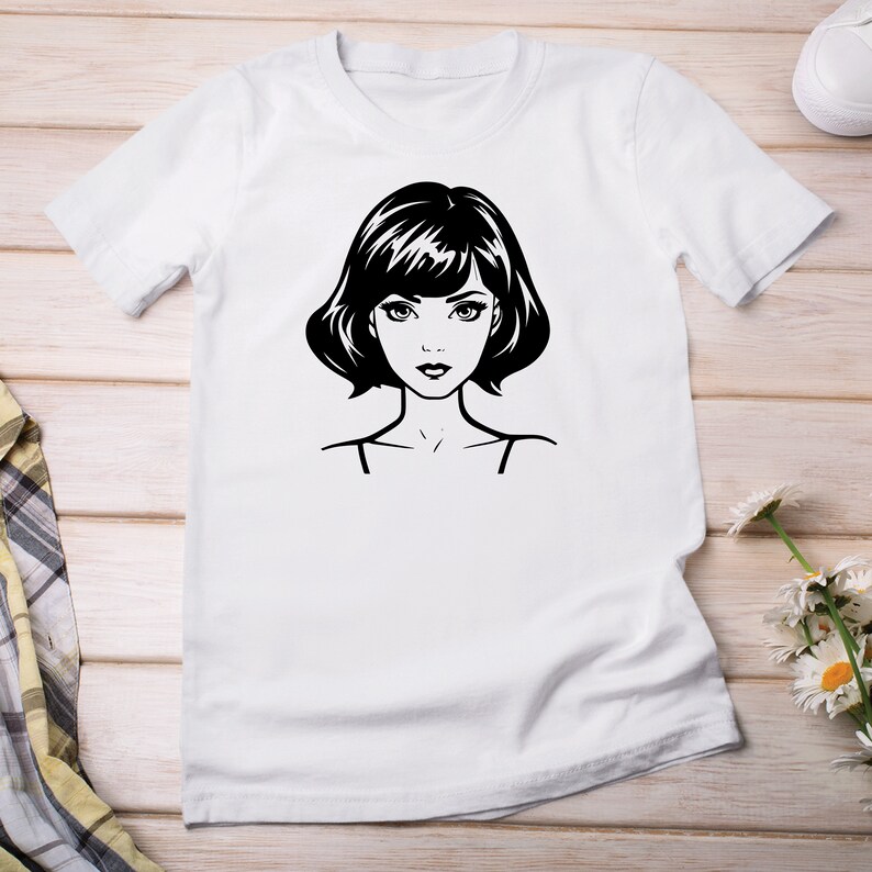 Cute Woman Face SVG, Woman Face PNG, Woman Face Instant Download, Woman ...