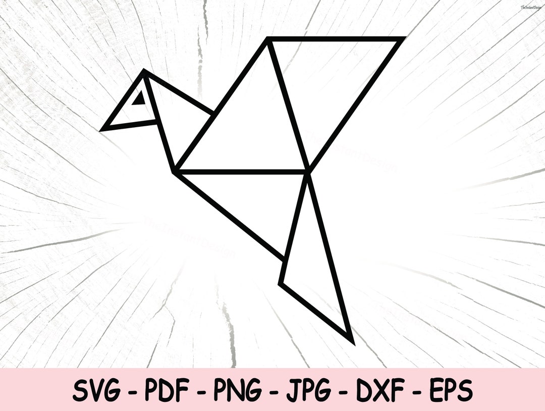 Geometric Bird SVG, Origami Paper Bird PNG, Origami Instant Download ...