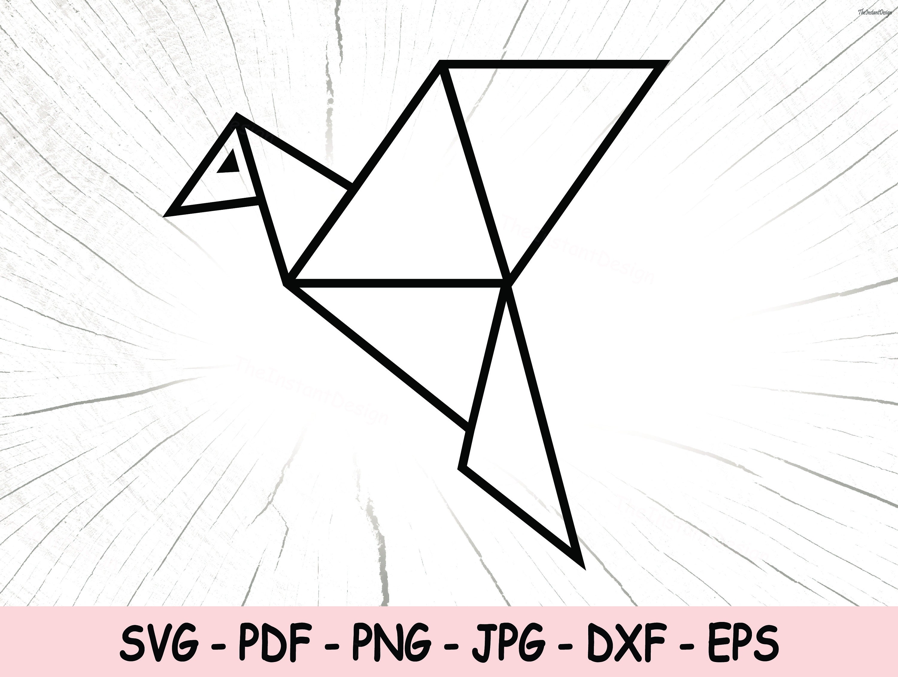 Geometric Bird SVG, Origami Paper Bird PNG, Origami Instant Download ...