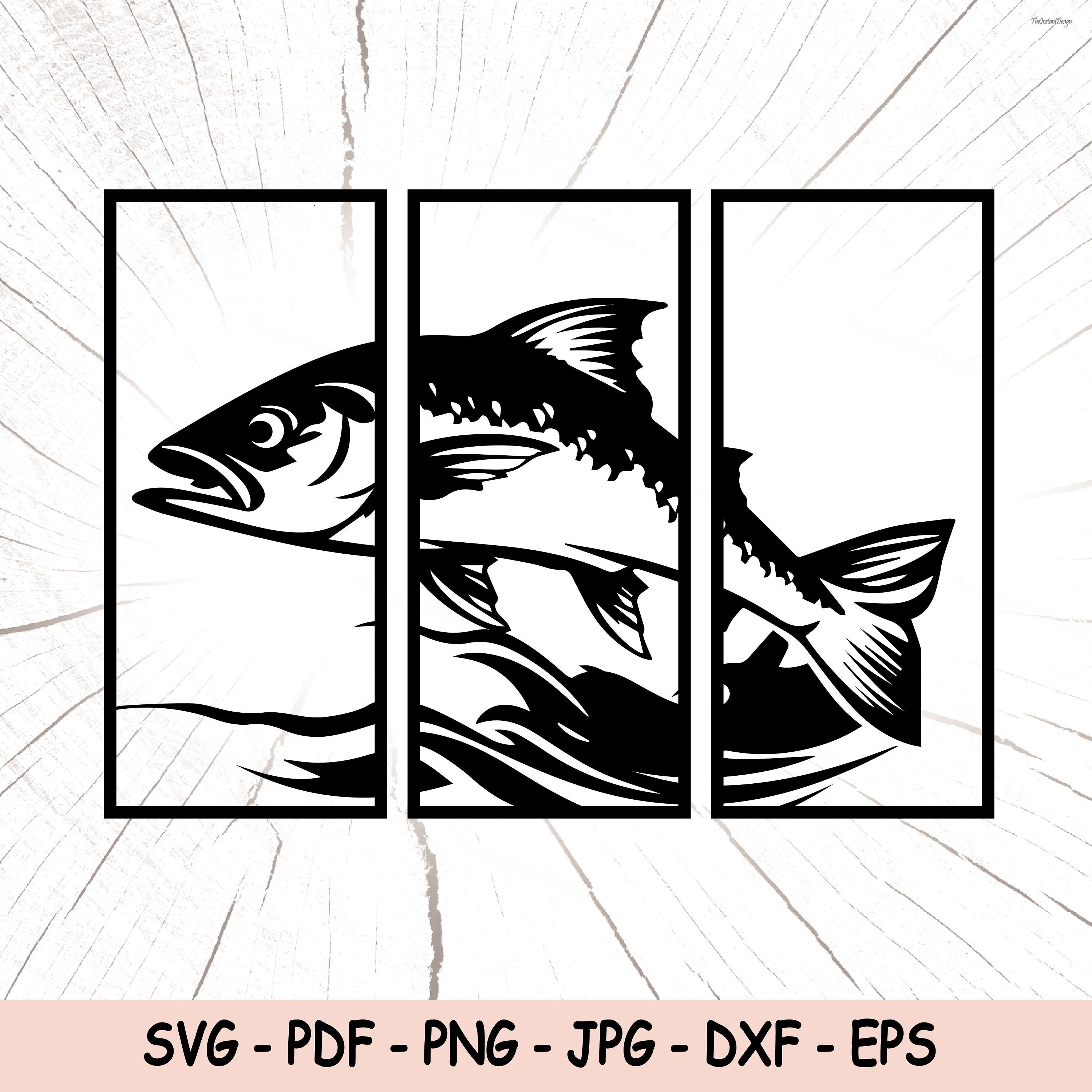 Fish Png Fish Svg Fish 3 Piece Wall Art Fish Laser Cut - Etsy