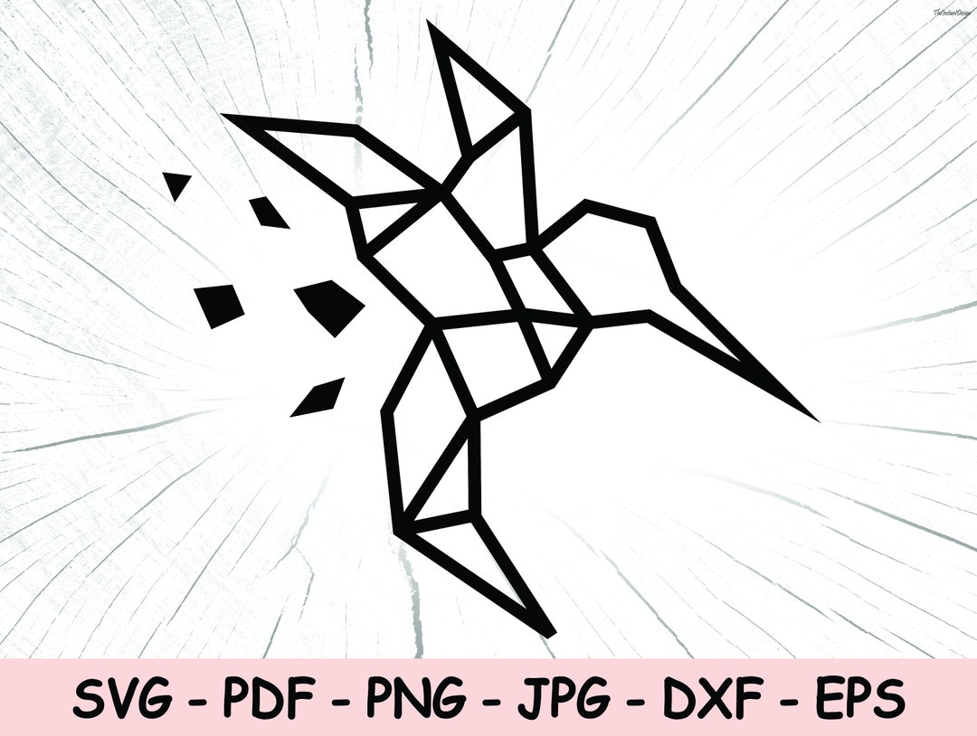 Geometric Hummingbird SVG, Origami Hummingbird PNG, Bird Instant ...