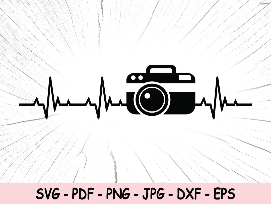 Camera Heartbeat SVG, Camera PNG, Camera Art Instant Download, Camera ...