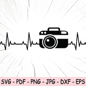 Camera Heartbeat SVG, Camera PNG, Camera Art Instant Download, Camera ...