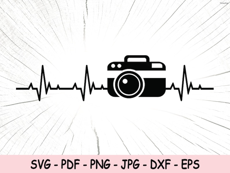 Camera Heartbeat SVG, Camera PNG, Camera Art Instant Download, Camera ...